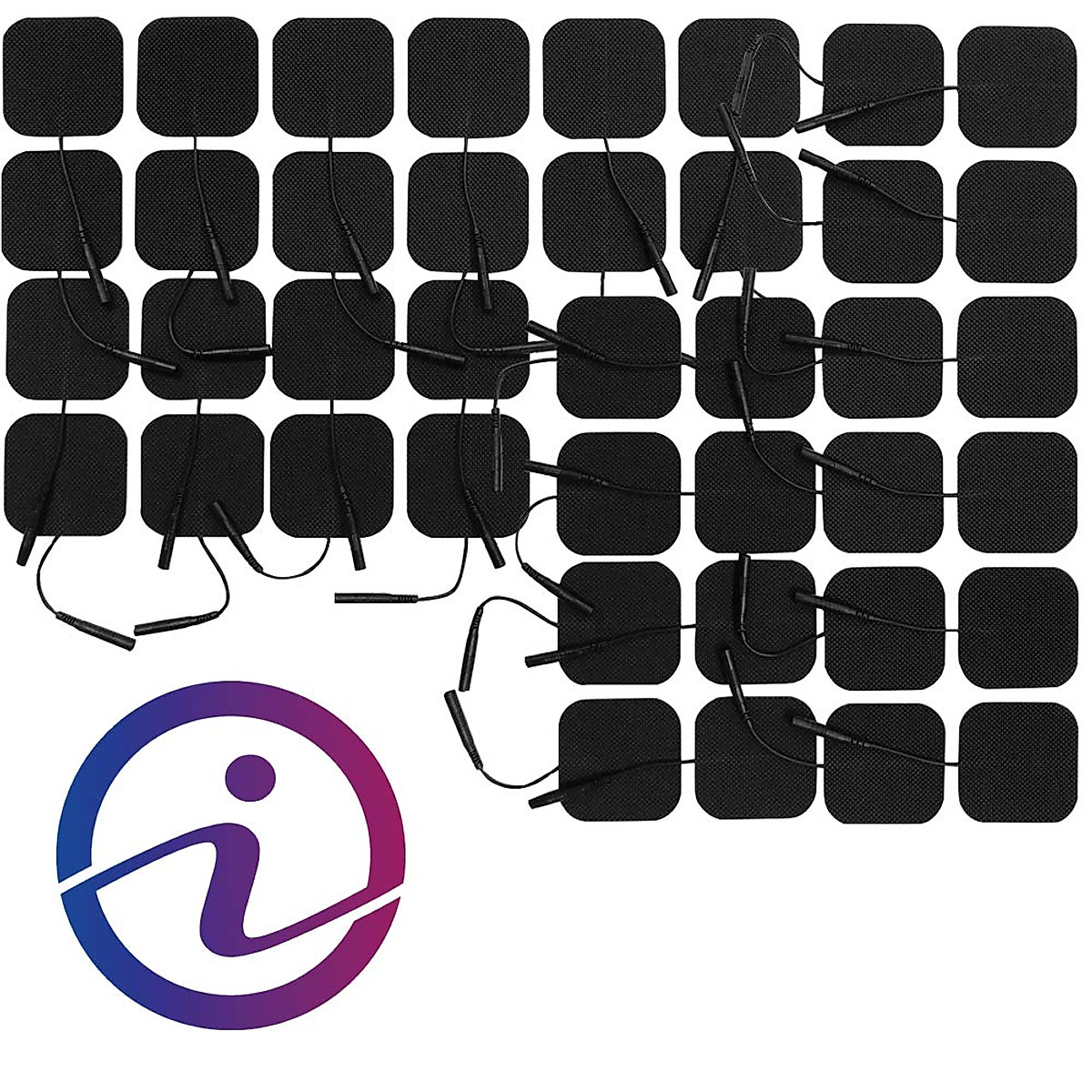 iReliev Electrode Value Pack TENS & EMS Pads (40) 2" X 2" Re-Usable, Premium Super Tack Gel