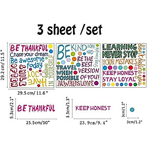 Motivational Phrases Wall Decals Child Inspirational Quotes Wall Sticker, DIY Removable Wall Window Positive Sayings for Kids Baby Nursery Childrens Bedroom Classroom Home Decor Art (1)