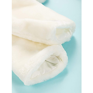 Blulu Girls Faux Fur Bolero Princess Shawl Wraps Girls Shrug Coat Jacket Flower Cape Wedding Party Dress Beige