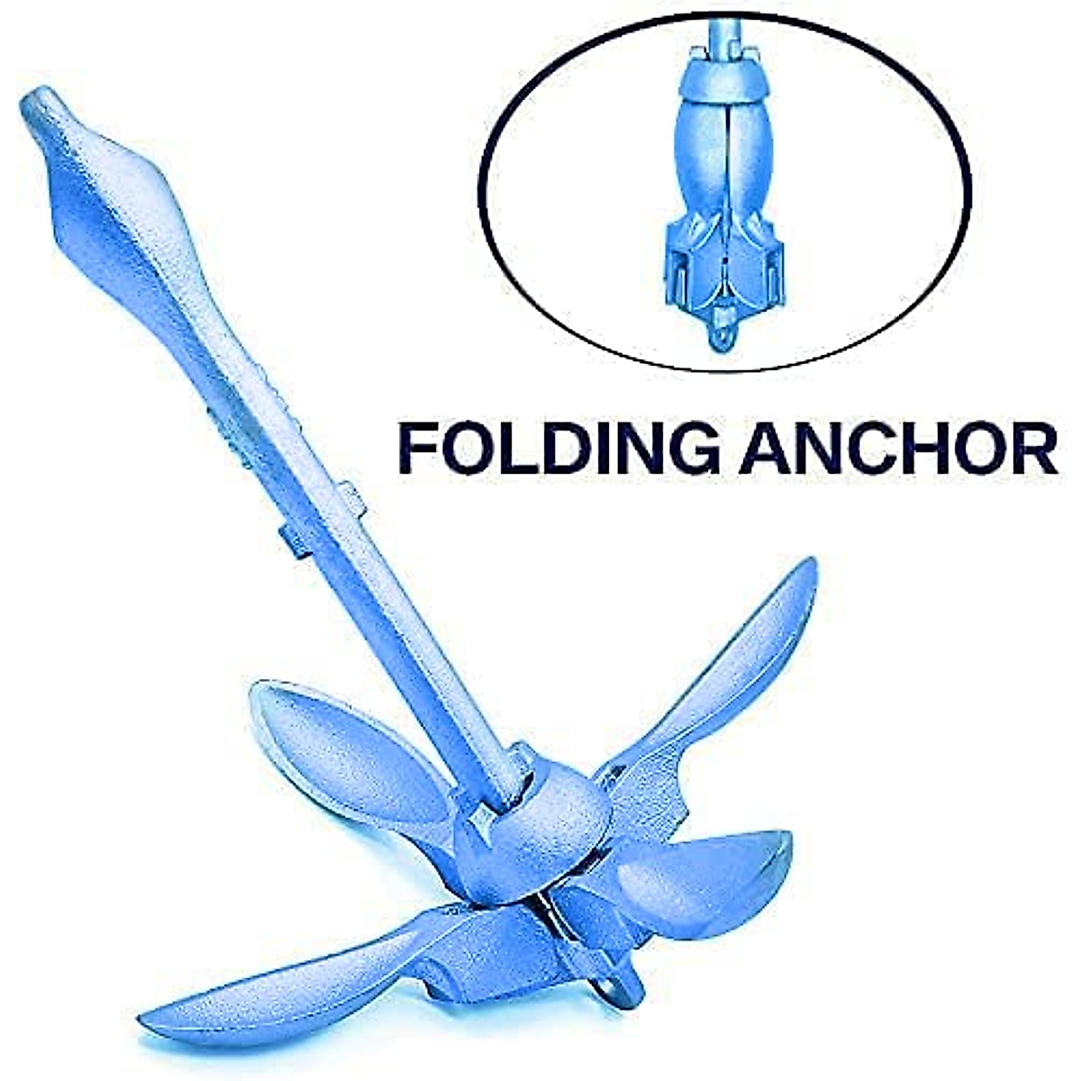XIALUO Marine Kayak Anchor Kits 3.5 lb Folding Anchor Accessories with 30 ft Rope for Fishing Kayaks, Canoe, Jet Ski, SUP Paddle Board and Small Boats