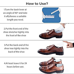 Price Xes Upgraded Plastic Shoe Stretcher, 1 Pair Practical Adjustable Length Shoe Tree, Shoe Display Insert for Women & Men (Storage Bin Design & 7 Way Adjustable), White