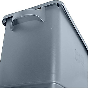 Genuine Joe 23-Gallon Slim Waste Container, 30" x 20" x 11", Gray, 4 Piece
