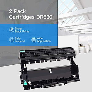 LxTek Compatible Drum Unit Replacement for Brother DR630 DR-630 High Yield to use with HL-L2300D MFC-L2705DW HL-L2300D MFC-L2720DW HL-L2320D Printer (2 Black)