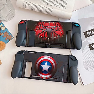 for Nintendo Switch Skin Cute Kawaii Cartoon Character Design Sticker TPU Soft Cases, Funny Fun Fashion Cool Switch Game Skins for Girls Boys Kids, Spiderman