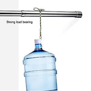 Closet Pole, Closet Rod with Telescopic Adjustment, with Wardrobe Rail Rod Pole Socket and Screws, Clothes Rod for Closet, Suitable for Wardrobes, Cabinets, Bathrooms, Balconies (12.2‘’-20.5‘’)