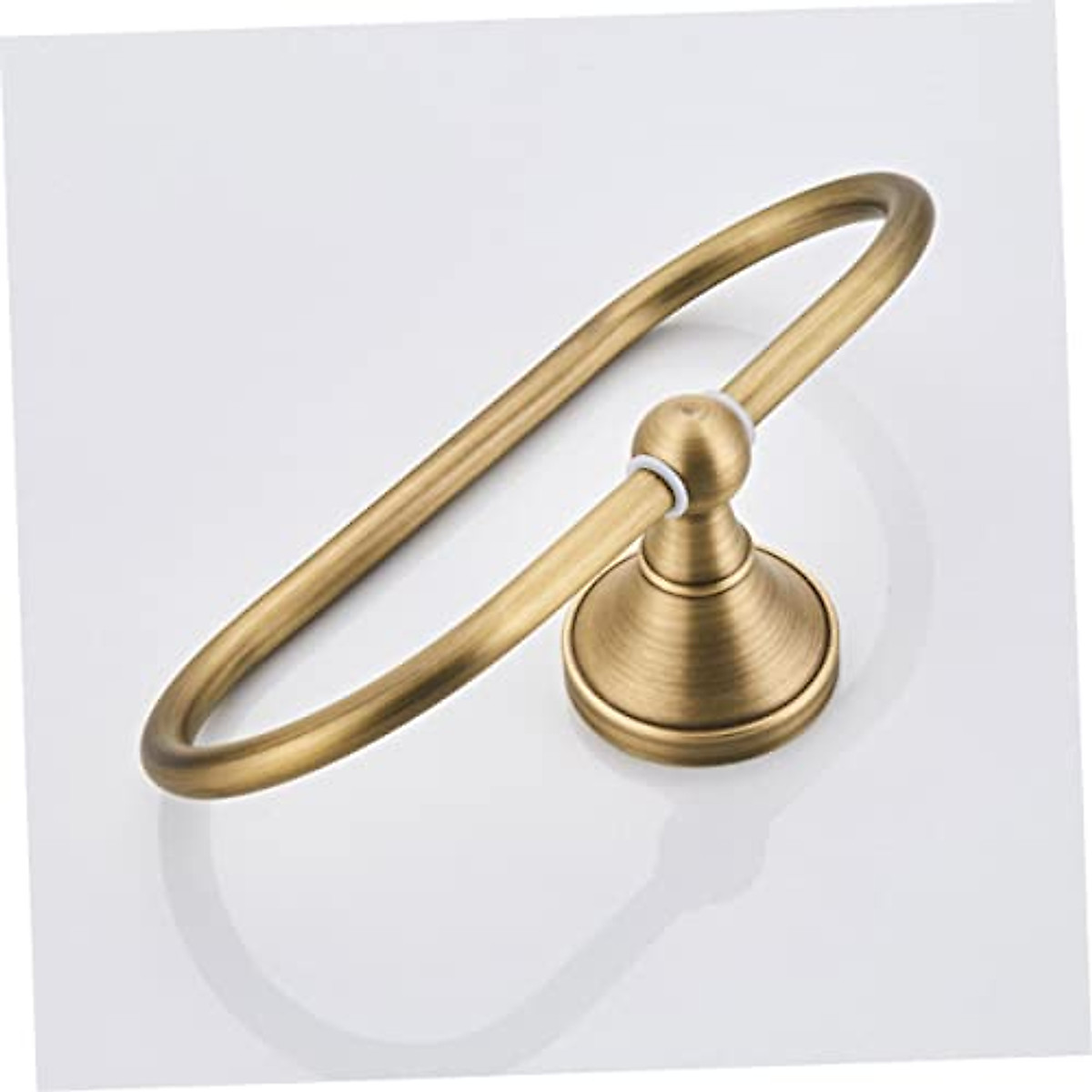 DOITOOL 2pcs Suction Towels Round Self Heavy Hotel Wall Hook Adhesive Angle Ring As Holder Antique Rod and Hand Simple Oval Kitchen Brushed Hooks Mounted Brass Hangers Rings