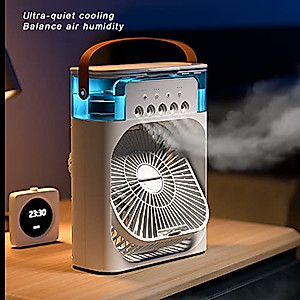 Portable Air Conditioner Fan, Mini Cooler Fan, Plastic Misting Humidifier Fan Rechargeable Desktop Air Cooler