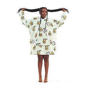 FEDERI Oversized Turkish Sherpa Fabric Wearable Blanket Hoodie | Plush Fleecee Sweatshirt for Men and Women|One Size Fits All (Avocado, Standard Oversized)