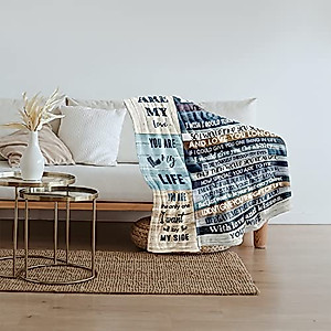 Anniversary Romantic Gifts for Husband, Ultra-Soft Micro Fleece Sherpa Throw Blanket, Valentines Day Gifts for Him, Husband Birthday Gifts from Wife, for Bedding Sofa and Travel (60x50inch)