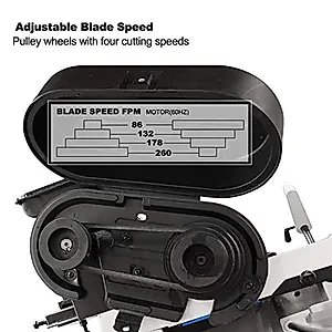 KAKA INDUSTRIAL BS-712R, 7"x12" Metal Band Saw, the bow can be swiveled between 45° and 90°Solid Design, Metal Cutting Band Saw, High Precision Metal Band Saw with 1.5HP motor 115V230V-60HZ 1PH