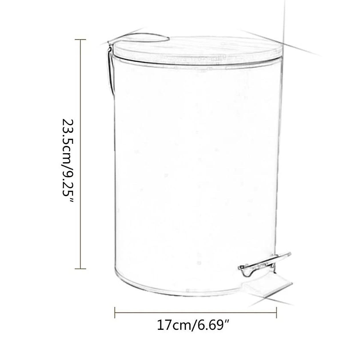 LYSLDH Flip Step Trash Can Garbage Bin Rubbish Waste Container Bathroom Kitchen