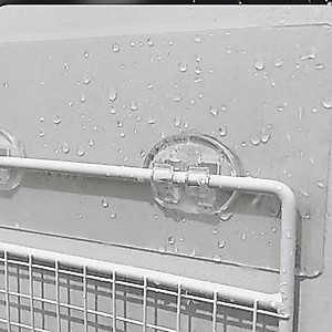 AFINSEA 2 Pack Shower Caddy Adhesive for Replacement, No Drilling Strong Transparent Self Adhesive Shower Shelves for Shower Caddy, Soap Holder, Bathroom Storage Shelves and Kitchen Racks