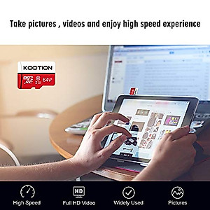 KOOTION 64GB Micro SD Card 2 Pack Ultra Micro SDXC Memory U1 Card Class 10 Micro SD Cards 64GB High Speed TF Card R Flash, C10, U1, 64 GB (2 Pack)