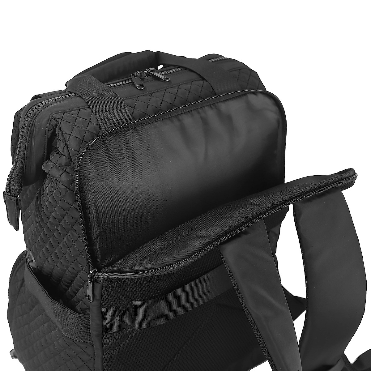 taskeACTIVE backpack with mealprep compartment, laptop area, drink holder, internal mesh compartments, luggage strap (Black)