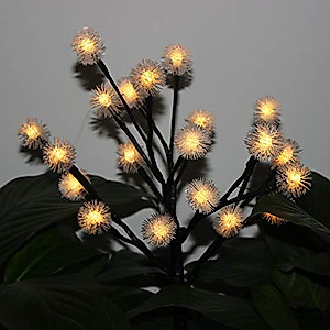 EpicGadget Solar Snowball Dandelion Light, Warm White Stainless Steel Solar Path Lights for Outdoor Landscape Lighting, Patio, Yard, Walkway, Driveway, Garden (Warm White) (2 Pieces)