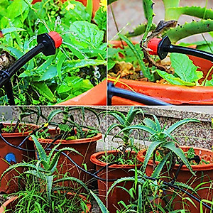 100pcs 360 Degree Adjustable Irrigation Drippers Sprinklers, 1/4 Inch Emitters Drip for Watering System by Korty