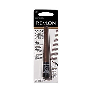 Revlon Skinny Liquid Eyeliner, ColorStay Eye Makeup, Waterproof, Smudge-proof, Longwearing with Ultra-Fine Tip, Mahogany Flame, 0.08 oz