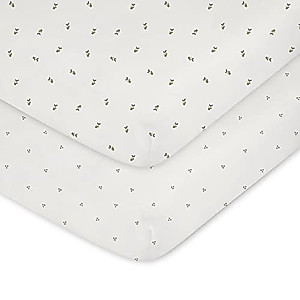 Ely's & Co. Patent Pending Waterproof Pack N Play | Mini Portable Crib Sheet Set - 2 Pack Berry and Cluster Dot (Sage)