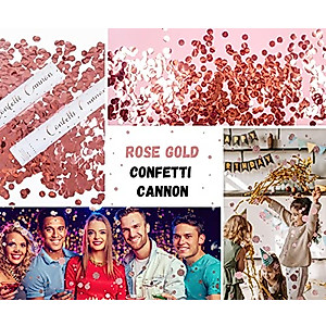 Confetti Cannon - Pack of 6 Rose Gold Poppers - Confetti Shooters for New Year's Eve, Birthday, Graduation, Party, Weddings - Confetti Launchers for any Celebration