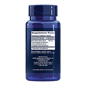 Life Extension Milk Thistle, silymarin, silibinins, isosilybin A & B, delivers full-spectrum milk thistle benefits for liver health, non-GMO, gluten-free, vegetarian, 60 capsules