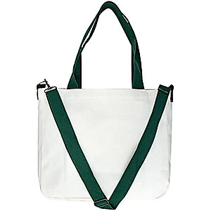 JBB Canvas Tote Bag for Women Crossbody Shoulder Handbags Teen Girl Cute Casual School Bag with Zipper