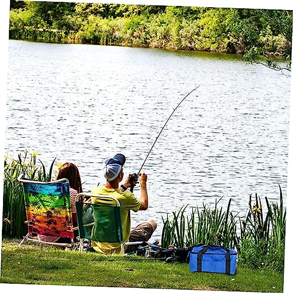 ULTECHNOVO Insulated Bag Beverage Container Food Container Large Shopping Bags Collapsible Basket Foldable Picnic Basket Insulated Basket Blue Pizza Delivery Bag Portable Lunch Cooler Bag