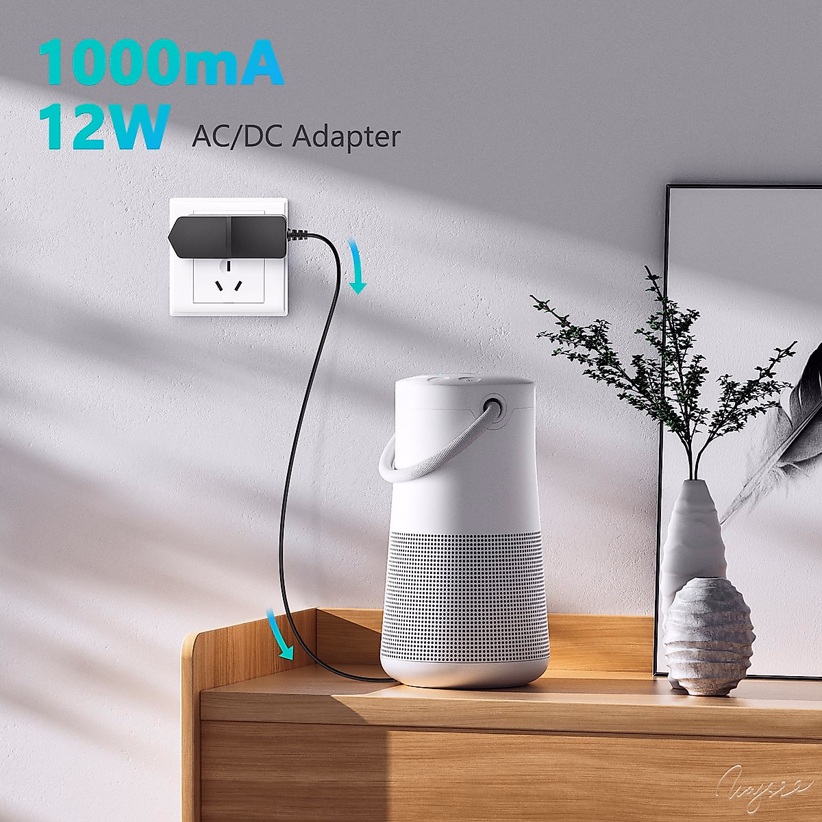 12V 1A Power Supply Adapter, Waysse 1000mA 12W AC/DC Adapter,12W AC Switching Adapter Slim Design DC 12V Charger for CCTV Camera, LED Strip Light, Routers, Speakers, Home Appliances, Scanner