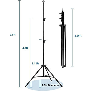 MOUNTDOG Photo Studio Backdrop Support System, 10FT Adjustable Photography Background Stand Kit with Backdrop Clamps, 2 Sandbags, and Carrying Bag for Portrait & Studio Photography