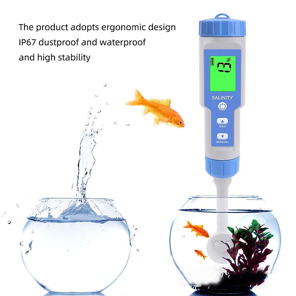Salinity Meter S-200 IP67 Waterproof Salinity Meter Tester for Food Salt Concentration Measuring