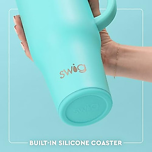 Swig Life 40oz Mega Mug, 40 oz Tumbler with Handle and Straw, Cup Holder Friendly, Dishwasher Safe, Extra Large Insulated Tumbler, Stainless Steel (Christmas Crew)