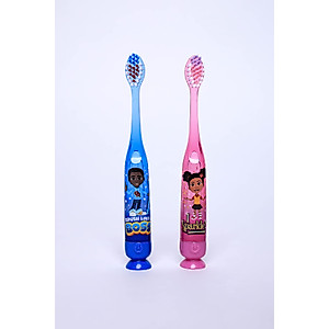 OUR REFLECTIONS Kids Manual Light Up 60 Seconds Timer Toothbrush, Suction Cup, Soft Bristles, Ages 3 and up. John (John Light Up Timer Toothbrush, Blue)
