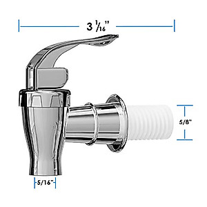 Silver Beverage Dispenser Replacement Spigot - Push Style for Drink Dispensers with Spout - Fits Mason Jar, Glass, and Plastic Pitchers - Ideal for Parties and Events