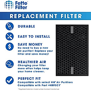 Fette Filter - HRFSC1 Activated Carbon Filter Compatible with Honeywell Filter S HRFSC1 for Honeywell HPA3000 PowerPlus and HPA5000 Insight Series Air Purifier - Pack of 1