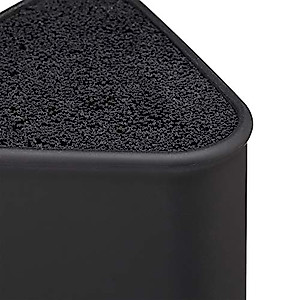 Relaxdays Plastic Block, Knife Holder with Bristle Insert, unequipped, H x W x D: 22.5 x 13.5 x 12.5 cm, Black