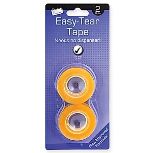 Just Stationery 18mmx33m Easy Tear Tape (Roll of 2)