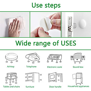 10 PCS 1.57 Inch Door Handle Bumper, findTop Door Stopper Wall,Silicone Wall Protector, Door Knob Guard for Protecting Wall, Doorknobs, Refrigerator Door, Cabinets(White & Gray)