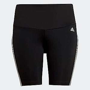 adidas womens 3-Stripes Short Tights Black/White Large