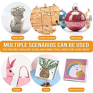 Ganbaro Decoupage Glue 8.45 oz All-in-One Glue Transparent Quick Dry Gloss Water Based Sealer Glue Waterproof Easy Clean All Purpose Gloss Glue for DIY Paper, Wood, Canvas, Leather, Metal 250 ml