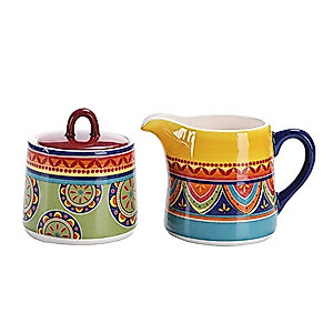 Bico Tunisian Ceramic Sugar and Cream Set, Dishwasher Safe