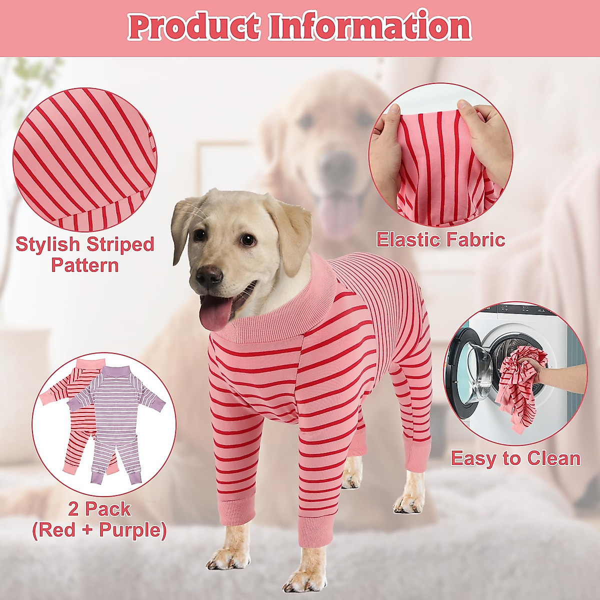 Rypet Dog Recovery Suit Dog Onesie Surgery Recovery Suit for Large Medium Bodysuit Dogs Pajamas Anti Shedding Bodysuit for Female Male for Shedding Prevent Licking Surgical Wound(4XL)