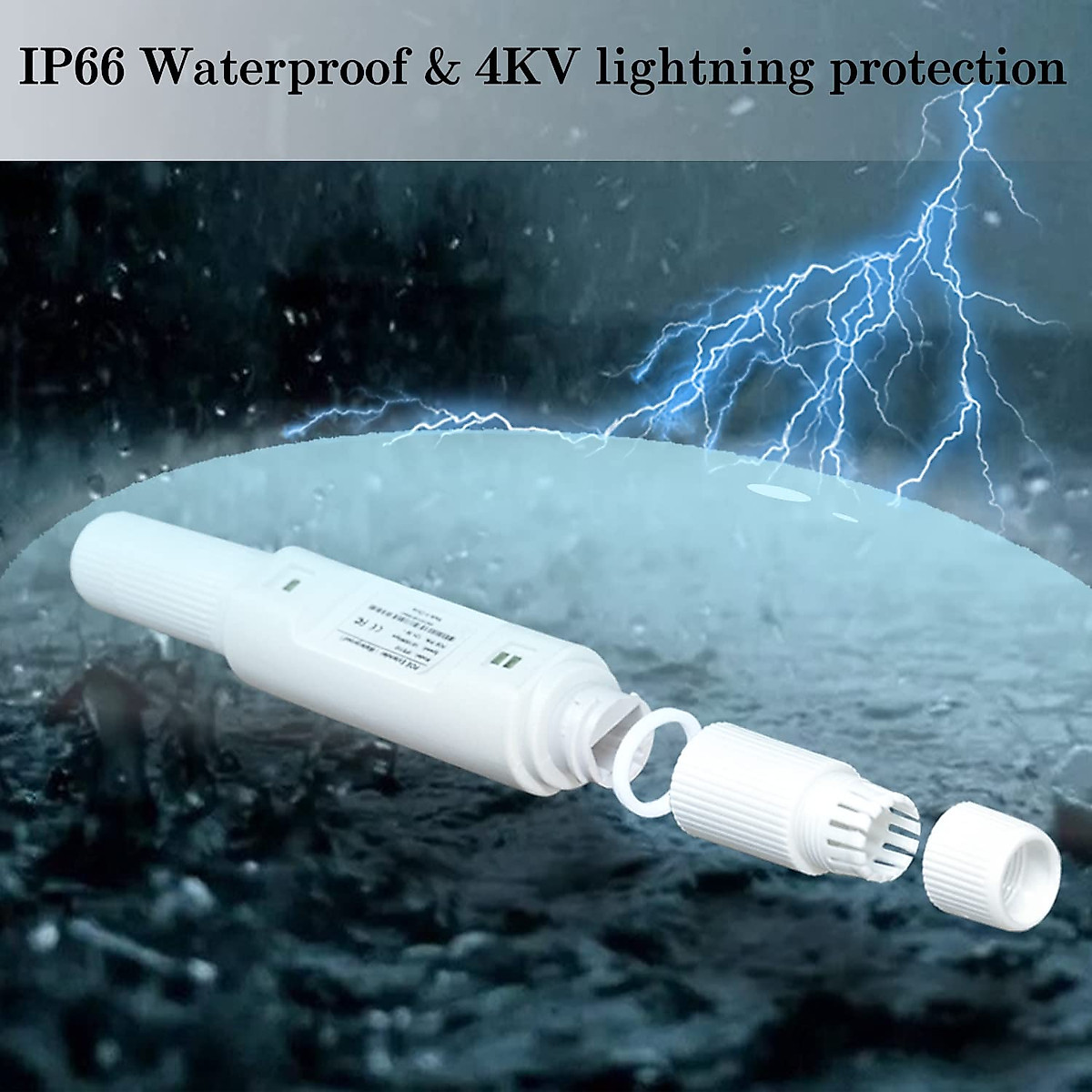 PoE Extender, 10/100Mbps, Outdoor IP66 Waterproof, 1 Channel PoE Repeater, PoE Amplifier, PoE Booster, Comply with IEEE 802.3at / 802.3af, Plug and Play