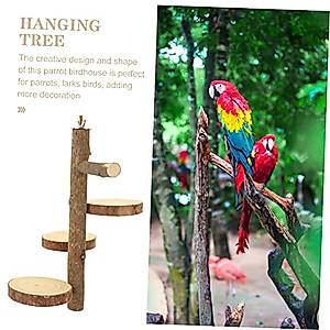 Ipetboom Pets Parrot Home Birds Playground Gym Perch Playpen Wooden Board Delicate Ladder with Jumping Playstand Pet Stand Practical Bird Springboard Cockatiel Wood Climbing Household Petg