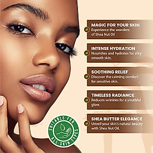 African Shea Nut Butter Oil 16 fl. oz. 100% Pure Natural Skin, Face, Hair Growth And Moisturizer. DIY Body Butters, Lotions, Creams, Lip Balm And Soap Making.