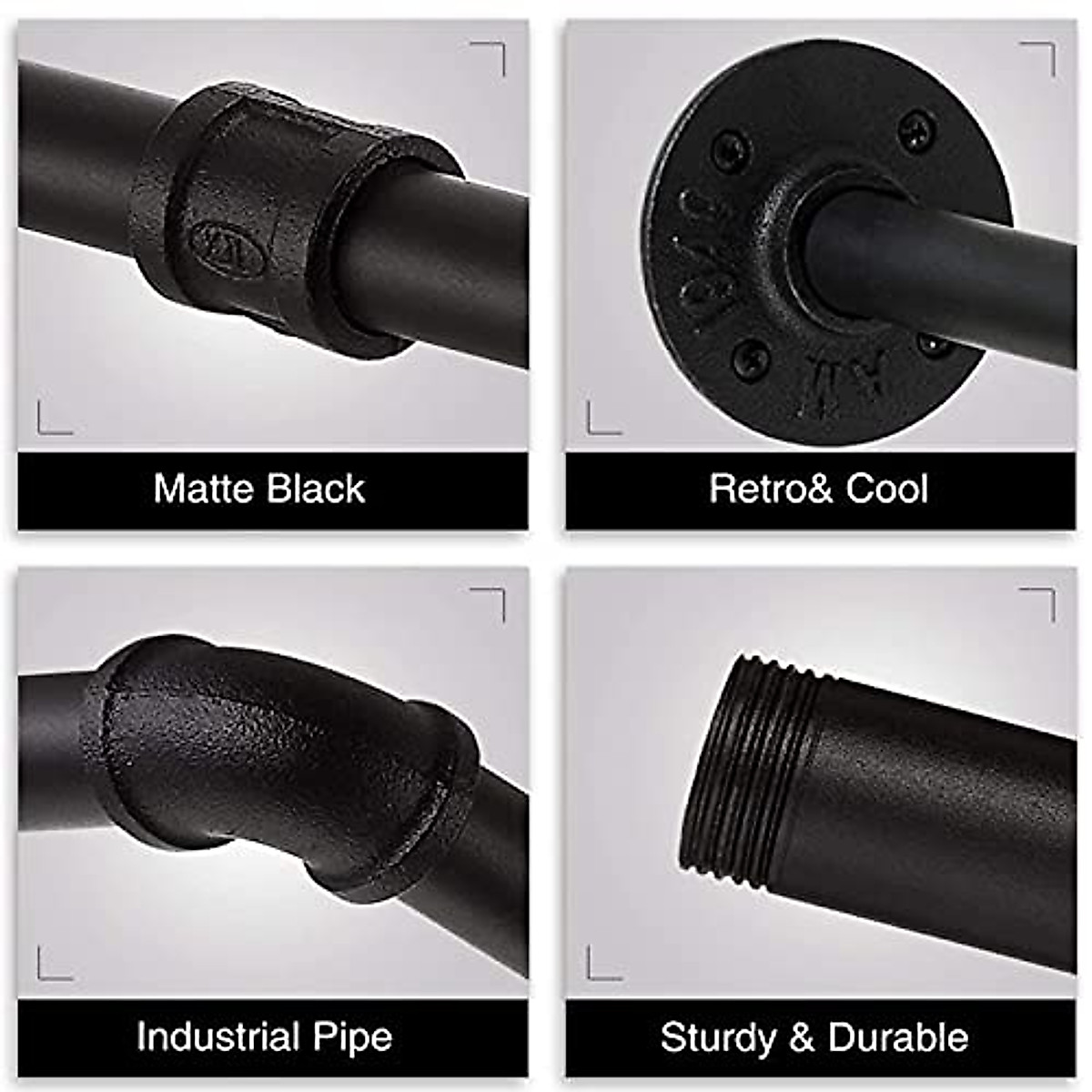 Telituny Clothes Rack Industrial Pipe Clothes Rack Wall Mount Iron Garment Hanger Bar Heavy Duty Clothing Hanging Rod for Home Laundry Store