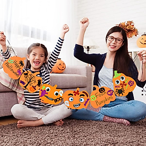 Max Fun 312PCS Halloween Pumpkin Foam Stickers, Halloween Craft Kit for Kids Bulk Glitter Set DIY Self-Adhesive Halloween Decoration