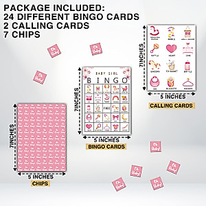 Baby Shower Bingo Games, Baby Bingo For Baby Shower, Floral Baby Girl Bingo Game, Gender Reveal Games, Baby Shower Decorations Favors, 24 Players Bingo Games For Baby Shower, Gender Reveal Party (A04)