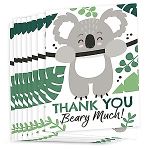 Big Dot of Happiness Koala Cutie - Bear Birthday Party and Baby Shower Thank You Cards (8 count)