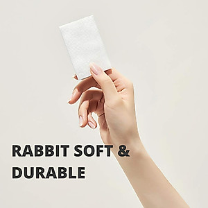 White Rabbit - NAKED COTTON Textured - Perforated Facial Cotton Pads - For Makeup Remover, Toner, Mask - 100% Cotton, Unbleached, Lint-Free - Exfoliating & Durable - Natural & Cruelty-Free - 200 Count