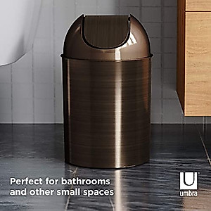 Umbra Mezzo Swing-Top Waste Can, 2.5-Gallon (10 L), Bronze