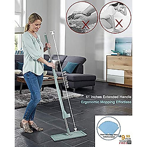Microfiber Mop for Floor Cleaning-AYOTEE Hand Free Self Wringing Cleaning Floor Mop with 3 Washable Mop Pads, Dust Mop with 30pcs Floor Cleaning Slice